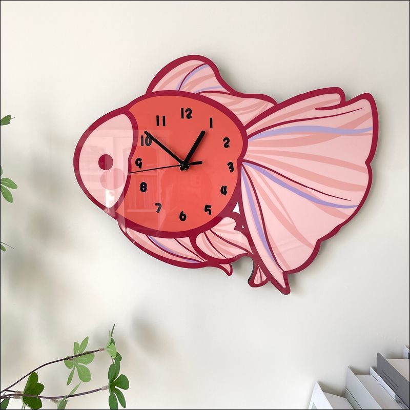 Cartoon Cartoon Creative Goldfish Decoration Wall Clock Living Room ...