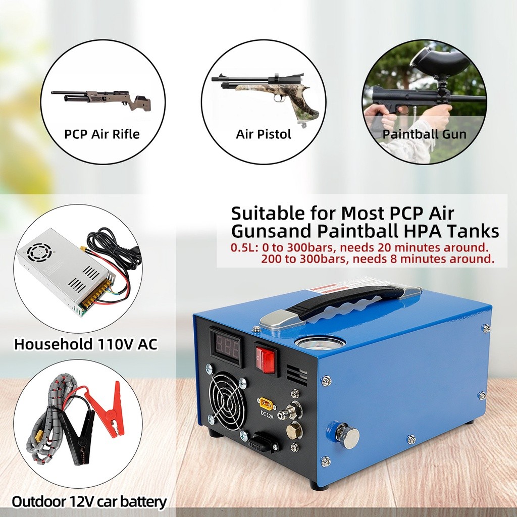 New 12V / 110V / 220V Pcp Air pressor 220v Pcp Pump Pcp Air Rifle Car ...