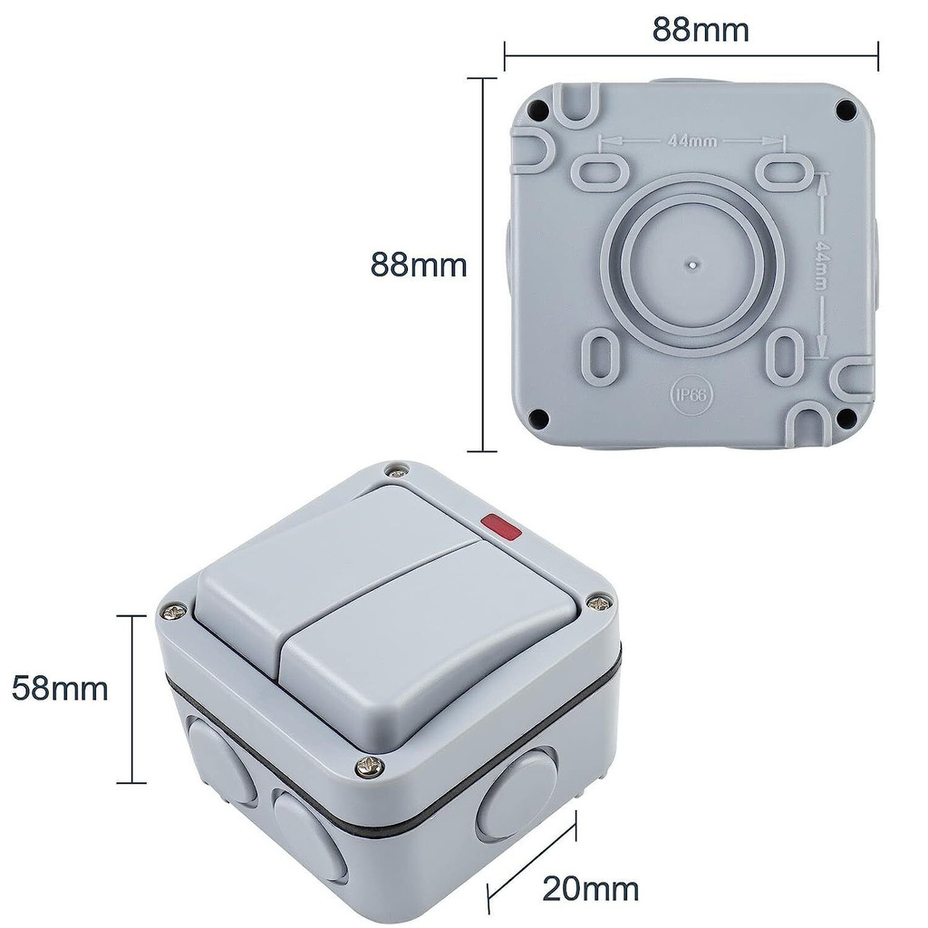 Weatherproof Waterproof IP66 1 Gang 2 Gang Light Switch Outdoor Storm ...