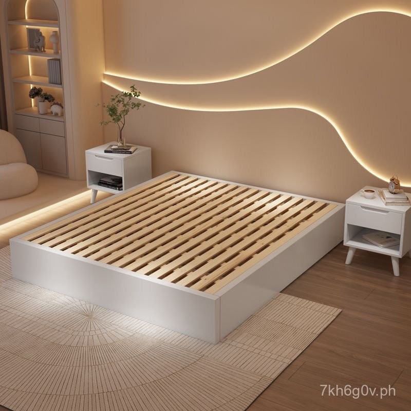 Solid Wood Bed Tatami Master Bedroom Large Bed Frame Floor Bed Floor ...