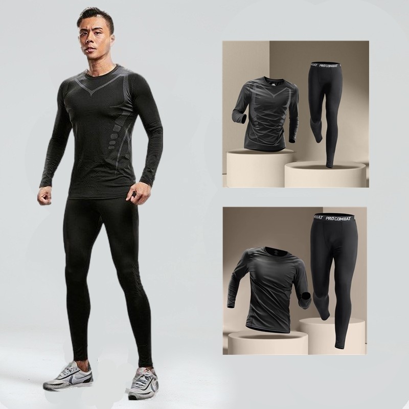 Men's Compression Athletic Set Breathable and Comfortable Sports Base ...