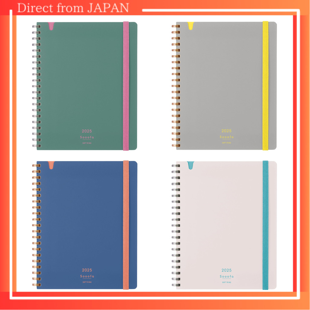 KOKUYO Notebook 2025 Sooofa Diary Soft Ring Monthly Block B6 Deformation Gray Ni-SSMNM-B6-25 ...