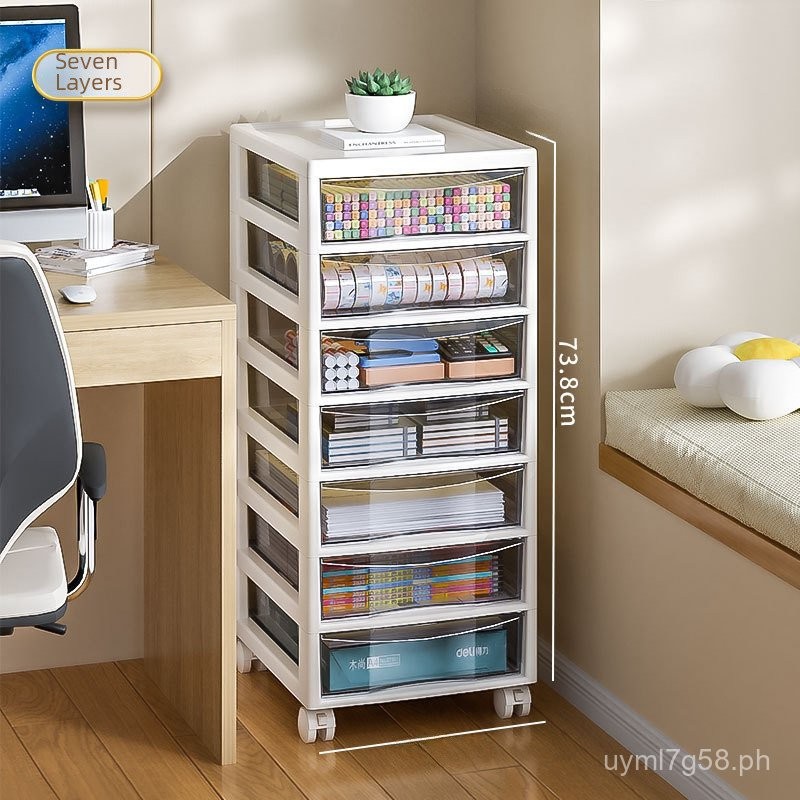 Drawer File Storage Cabinet Office Desk Surface Panel Multi-Layer ...