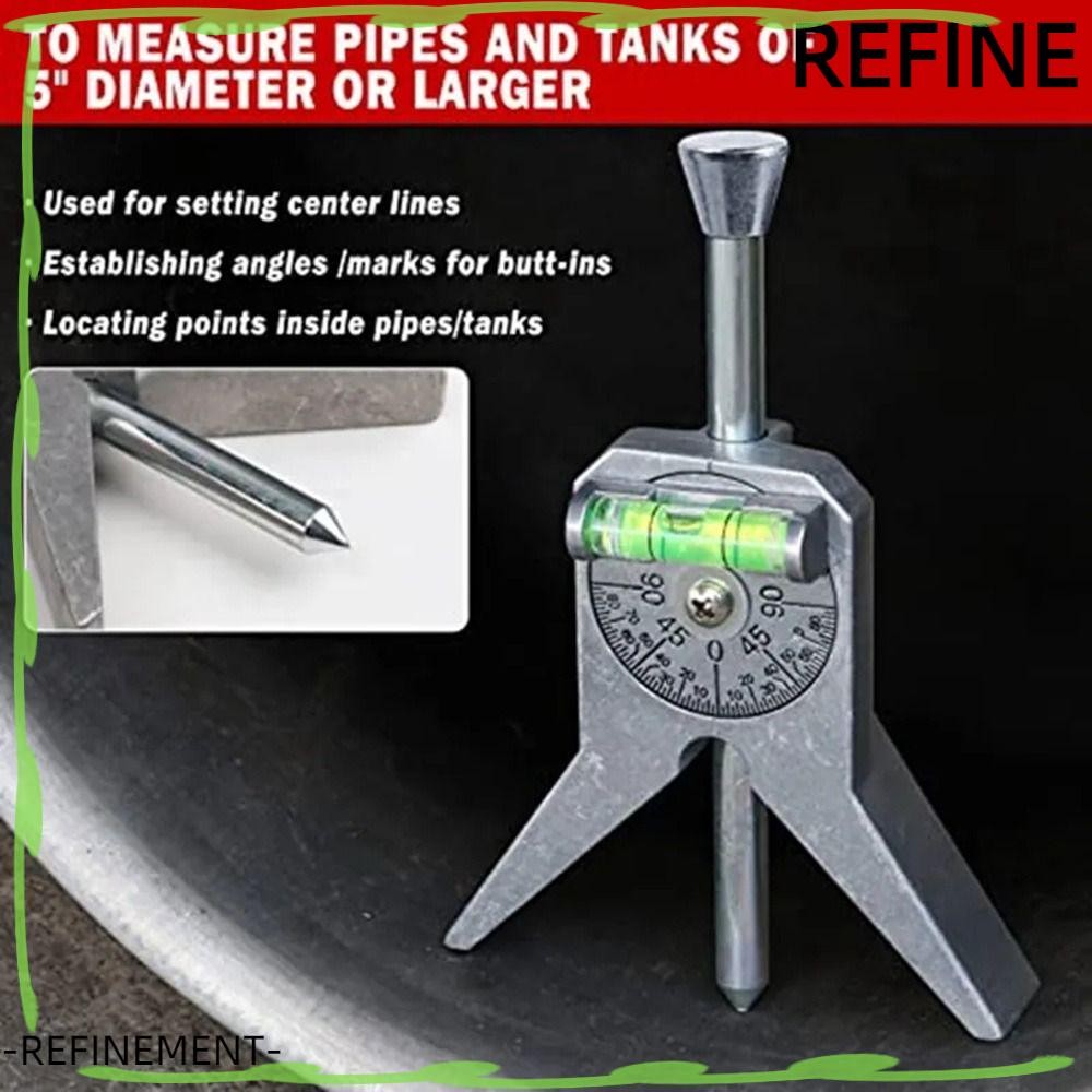 REFINEMENT Pipe Center Mark Ruler, Stainless Steel Center Finder Tool ...