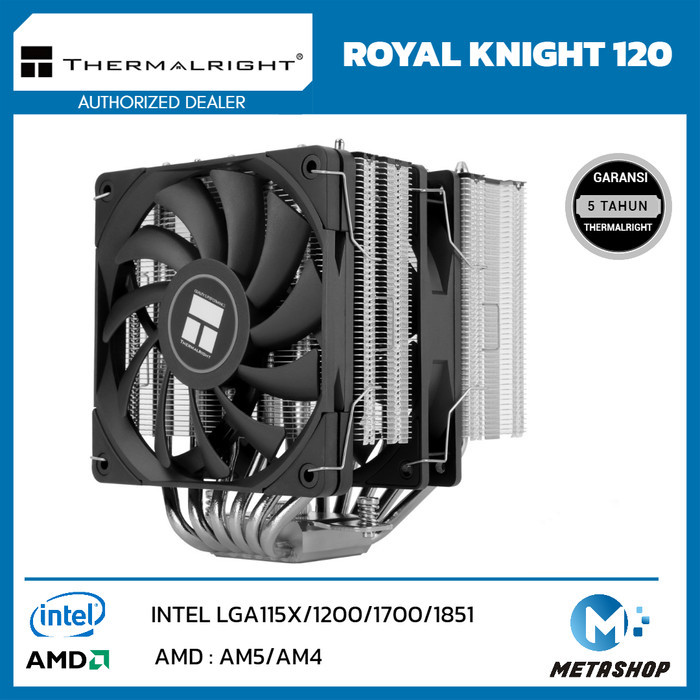 Thermalright Royal Knight 120 Dual Tower 6 Heatpipe Slim Fan CPU Cooler ...