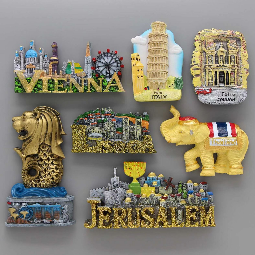 Refrigerator Magnets Jerusalem Commemorative Risbon Portugal Thailand ...