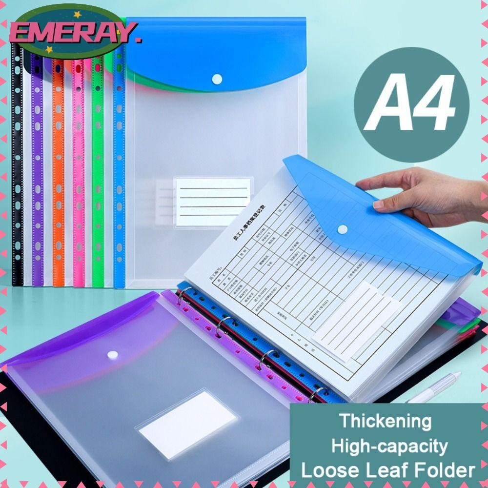 EMERAY 6 pcs Binder Folders, Plastic A4 Binder Pocket, 11 Holes 6 ...