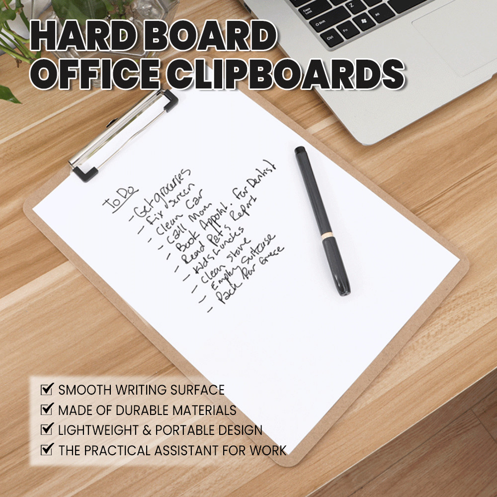 Writing Clip Board -Wooden Hardboard with Metal Clamp | Shopee Philippines