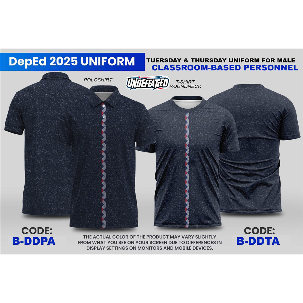 2025 New Deped Uniforms Tuesday & Thursday Uniform For Male Classroom ...
