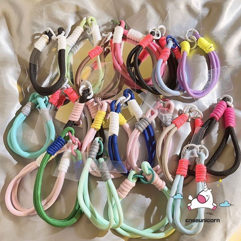 Fashion Colored Lanyard Candy-colored Macaron Woven String Creative ...