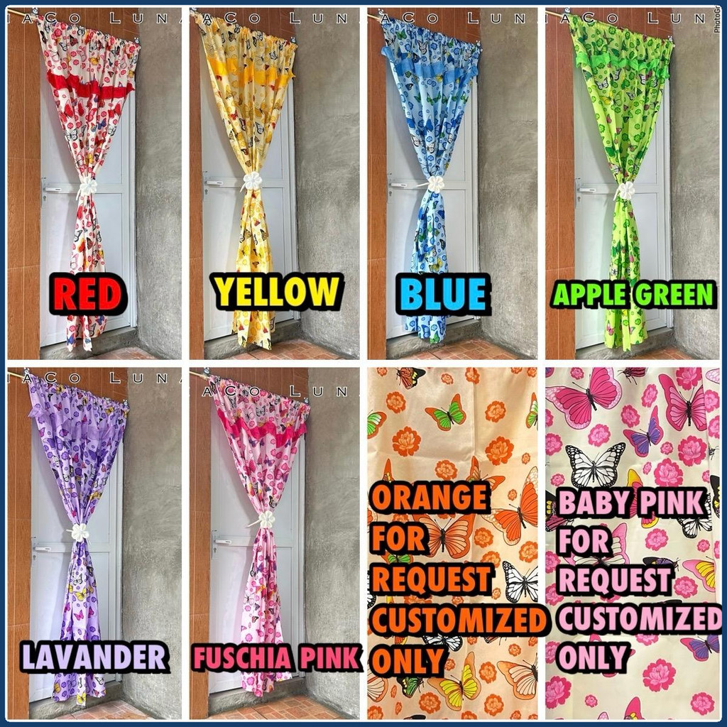 7ft LONG SIZE BUO BUTTERFLY Door Cover and Mahabang Kurtina sa Bintana ...