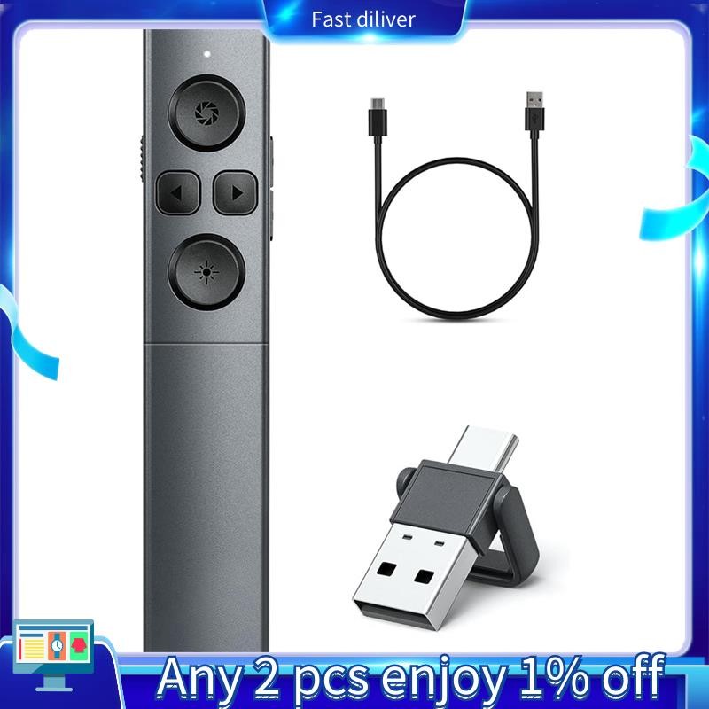 1 PCS 2-In-1 USB Type C Presentation Clicker Rechargeable Wireless ...