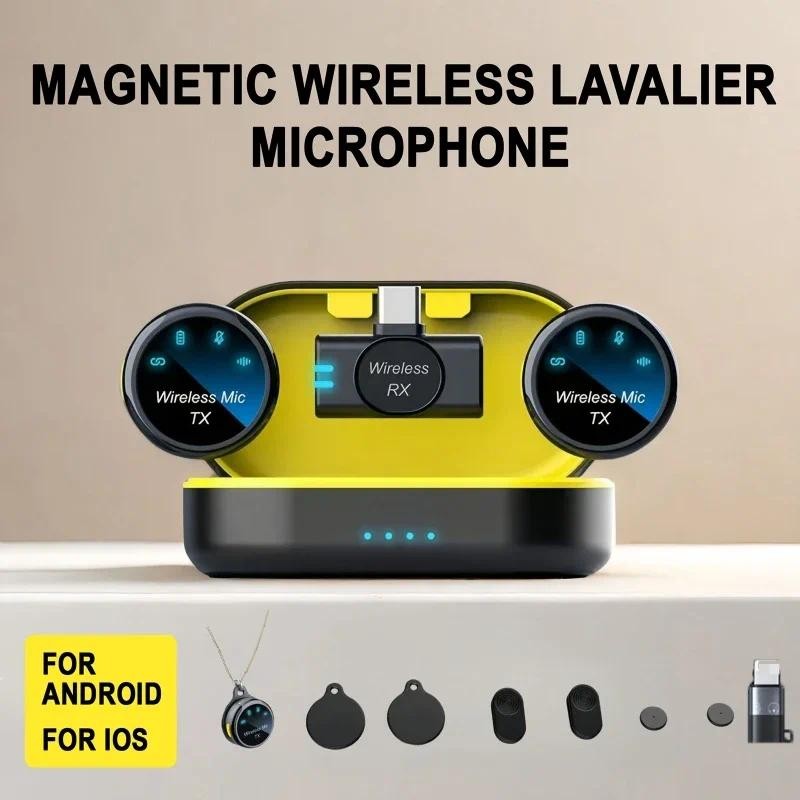 Mini S3 Wireless Microphone Magnetic Buckle Lavalier Mic 2.4G ...