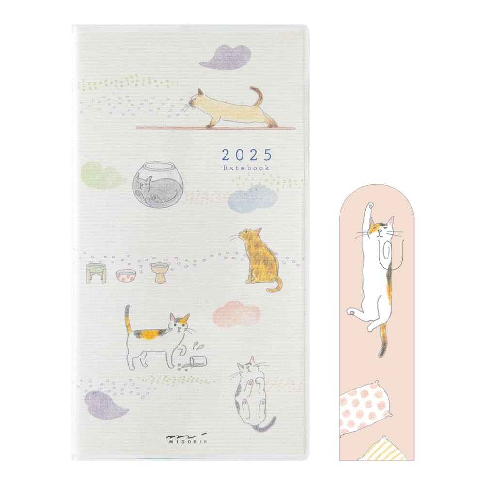 Midori Pocket Diary Notebook 2025 Slim Monthly Limited Edition Bookmark ...