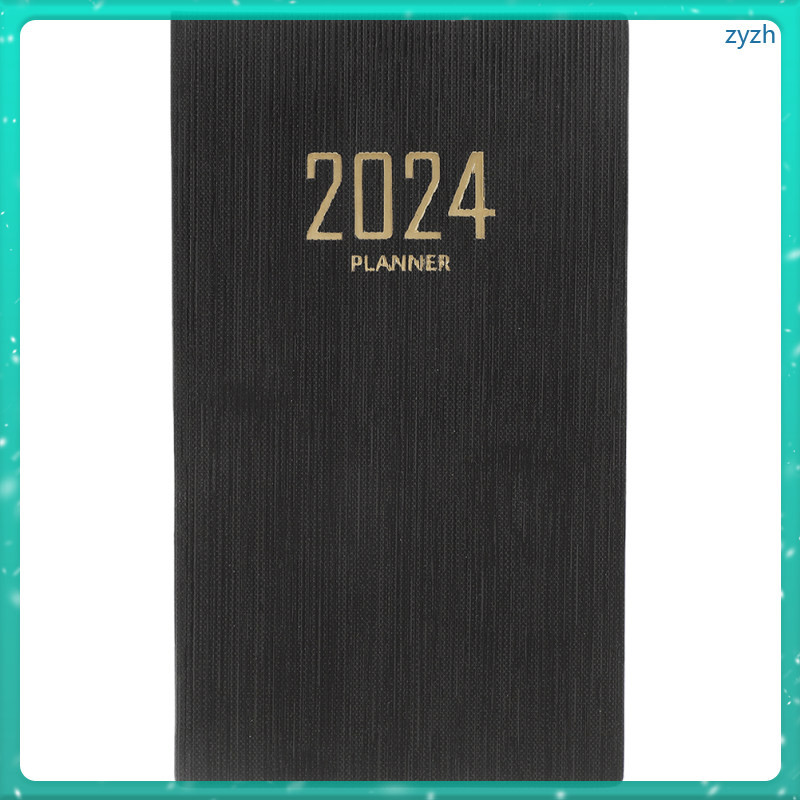 Planner Book Organizer Black (2024 English Version) Schedule A7 Time ...