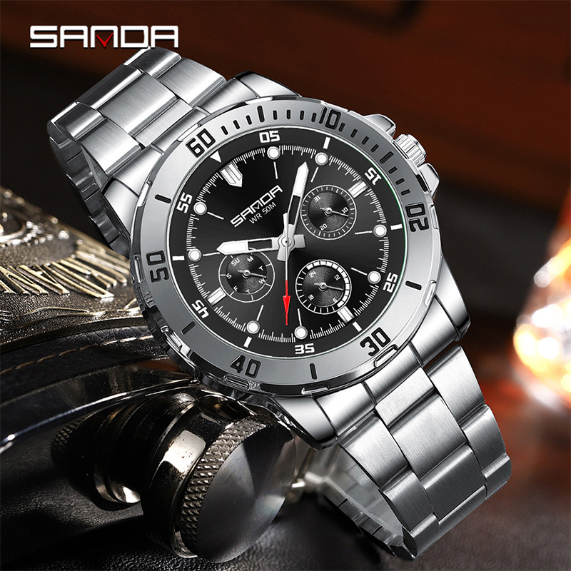 SANDA Simple Multi pointer Workplace Business Personalized Quartz Watch ...