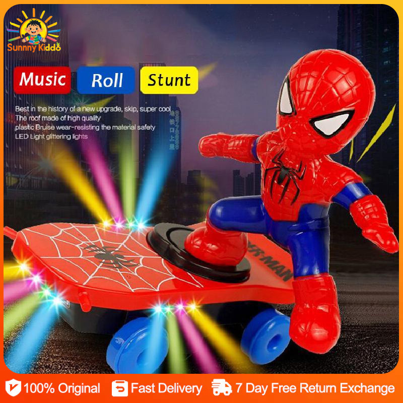 Kids Disney Spiderman Toy Car Whirl Anime Music Led Light Super Hero ...