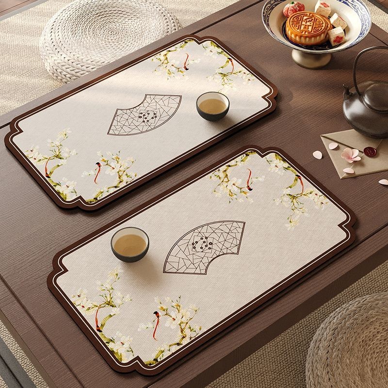 Chinese Style Tea Mat Absorbent Pads Tea Table Cloth Liner Tea Mat High ...