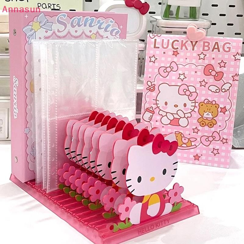 Annasun Kawaii Acrylic Hello Kitty Bookshelf Cute Cartoon Flowers ...