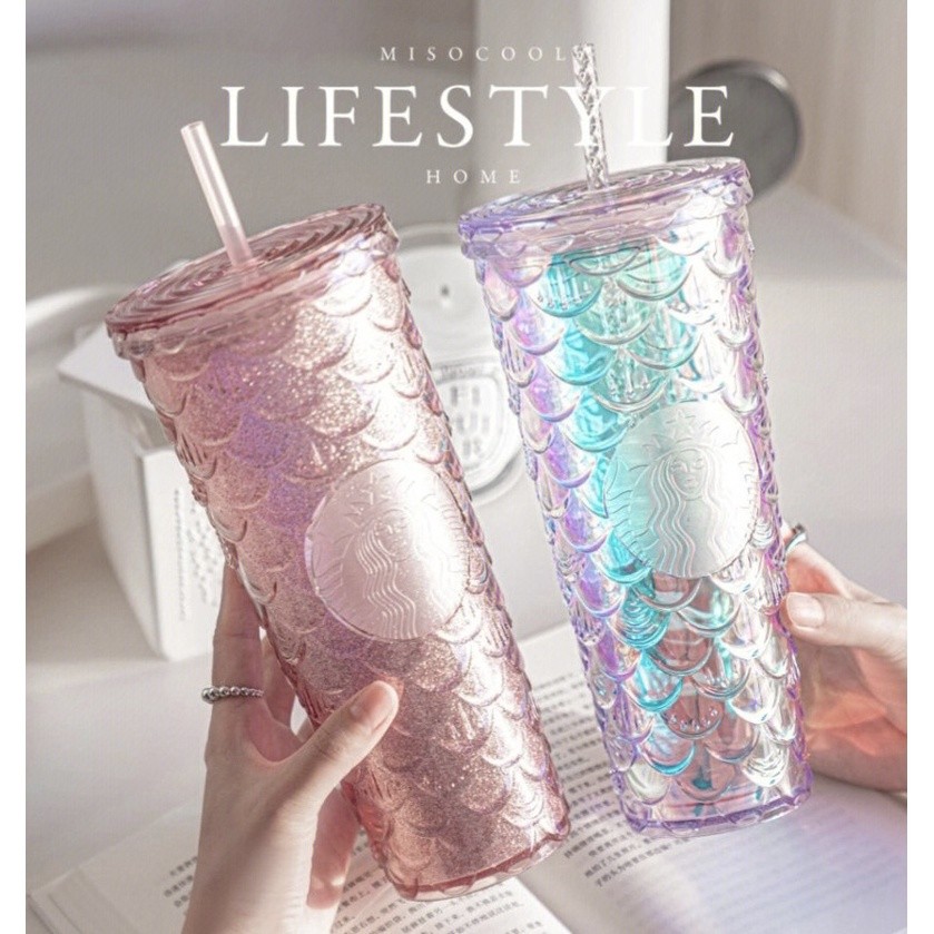 Starbucks 710ml/24oz Two Layer Plastic Tumbler Straw Cup | Shopee Philippines