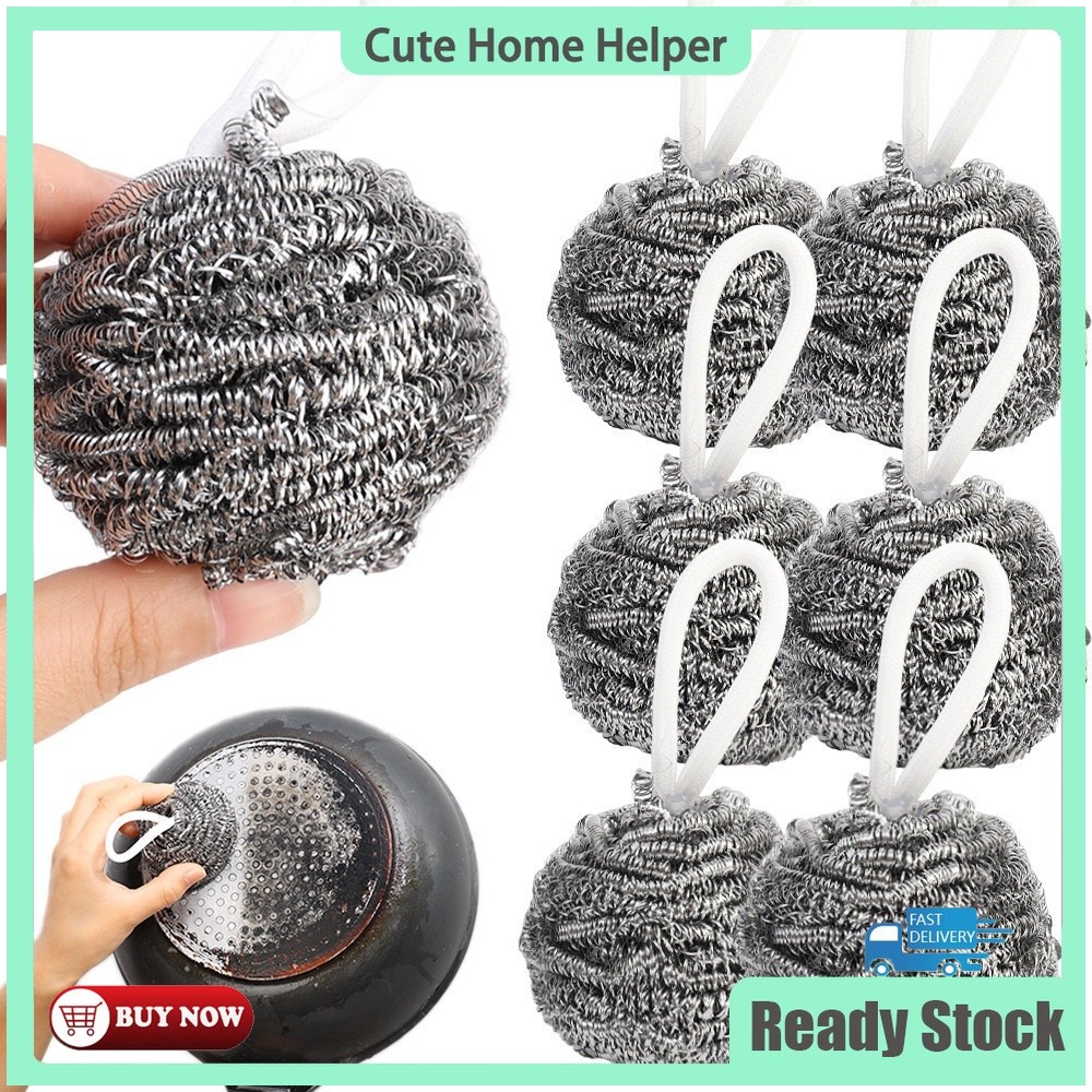 Kitchen Wire Ball Brushes with Rope Dishwashing Pot Oven Sink Pan ...