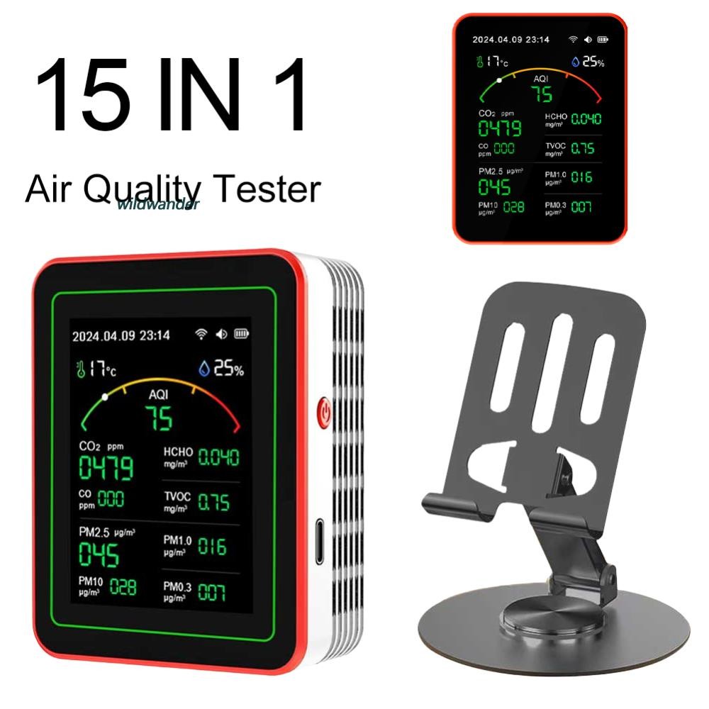 New 15 In 1 Air Quality Monitor Temperature Humidity Meter CO CO2 TVOC ...