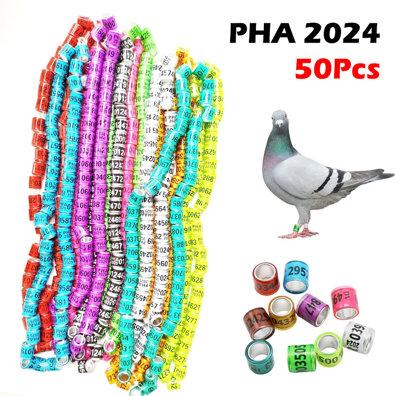 50 Pcs 2024 Pigeons Foot Ring PHA Digital Foot Ring 8mm Parrots Leg ...