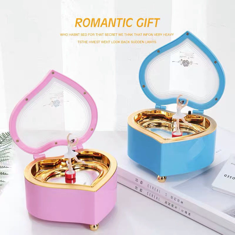Music Box Dancing Heart-Shaped Ballet Girl Birthday Retro Music Box ...