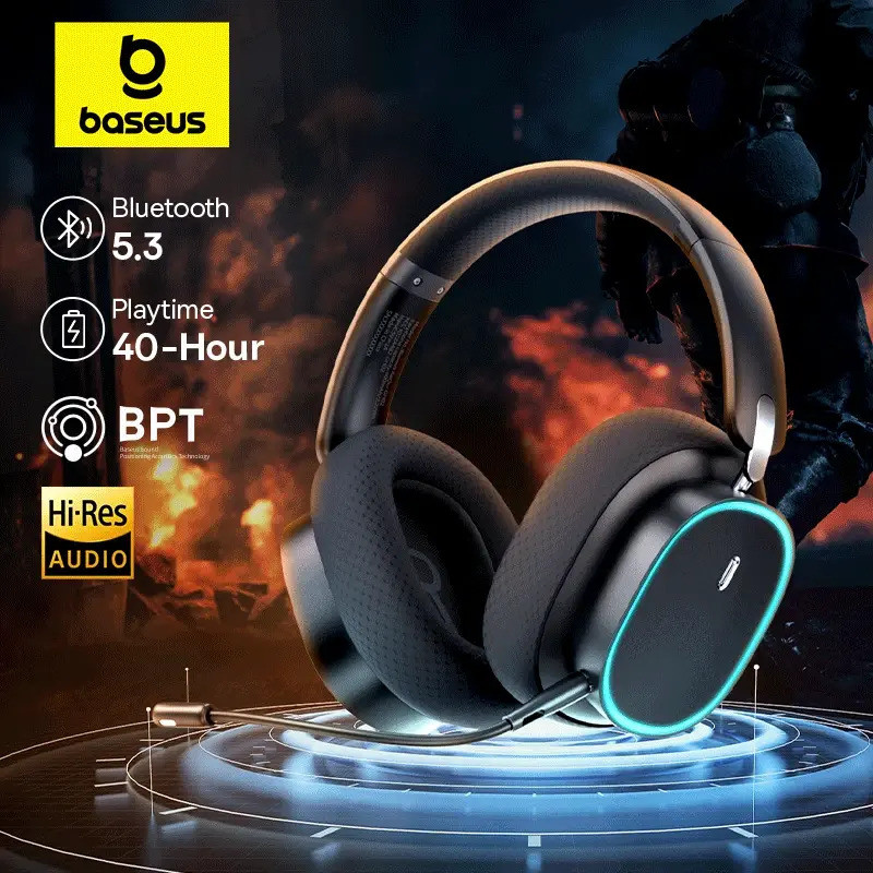 Baseus GH02 Gaming Wireless Headphone with Mic Over-Ear Headphones ...