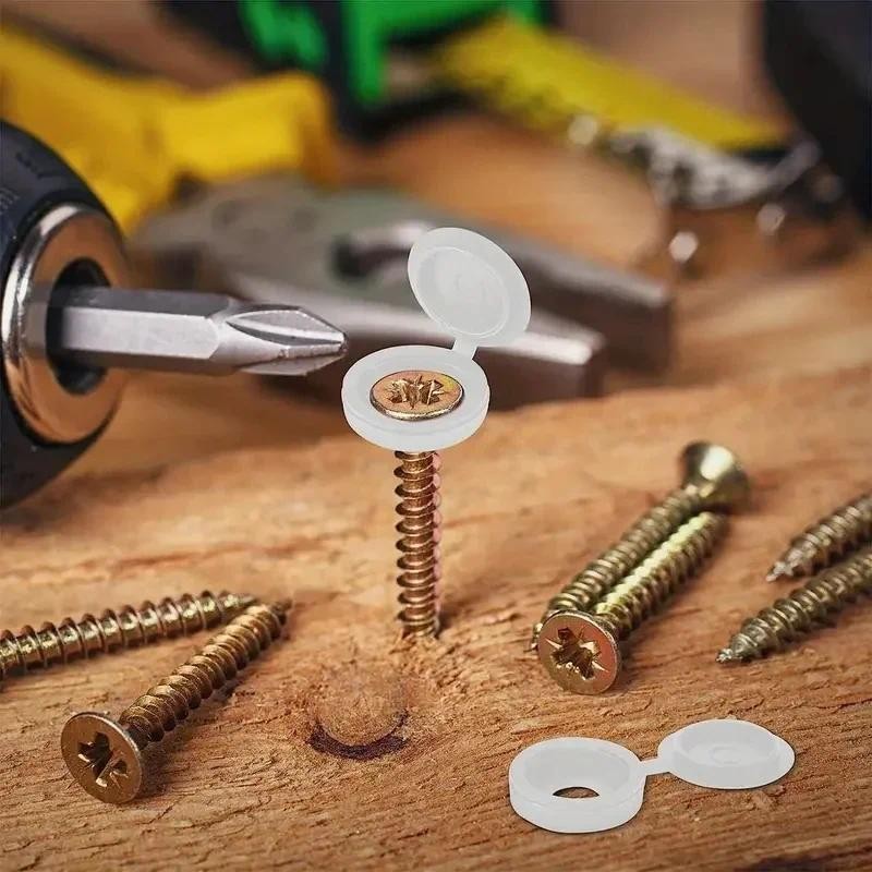 100pcs Screw Decorative Cover Cross Screw Nail Cap Folding Buckle for ...
