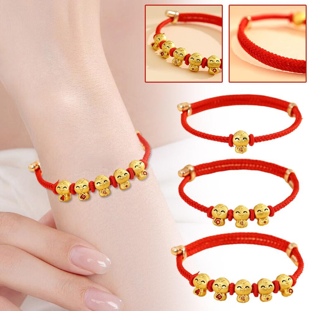 Year Of The Snake Red Rope Bracelet Couple Five Blessings Bracelet ...