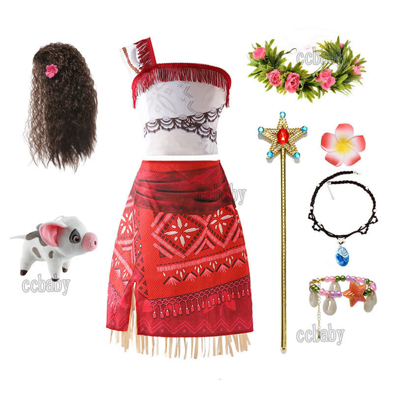 Moana Dress Clothes Set Kids Girl for Birthday Stage Performance Moana ...