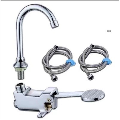 Foot-operated basin faucet household copper foot valve faucet basin ...