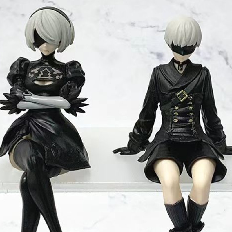 YoRHa 9S NieR Automata Sitting 2B Action Figure Decorative Ornaments ...