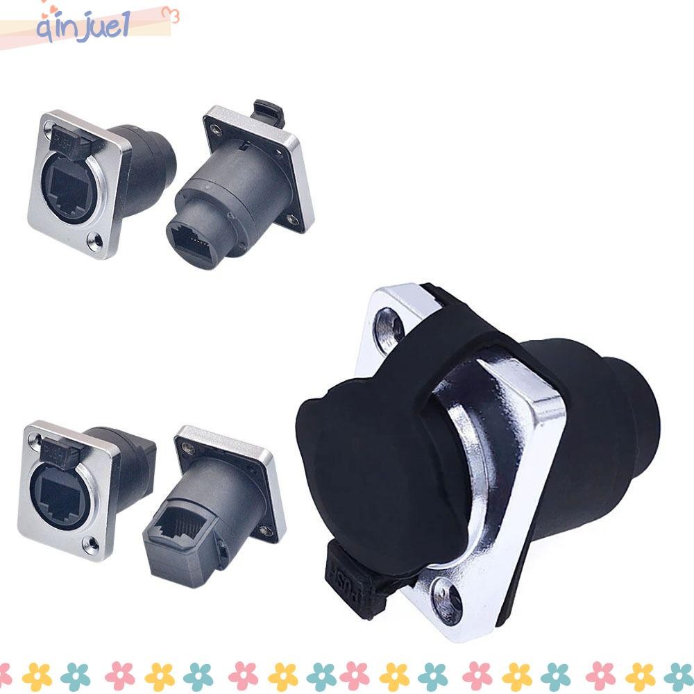 QINJUE1 RJ45 Connector, Cable Holder D Type Panel Mount Socket RJ45 ...
