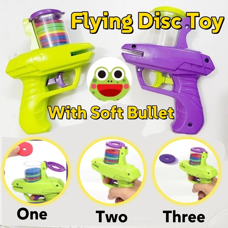 Frisbee Radish Launcher Kids Flying Saucer Guns EVA Safety Disc ...
