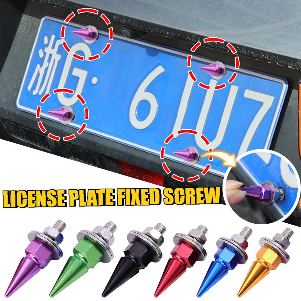 Fashion Rivet Design Car Motorbike M6 License Plate Frame Fixed Bolt ...