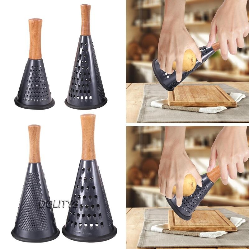 [Dolity2] Stainless Steel Cone Grater Kitchen Grater with Wood Handle ...