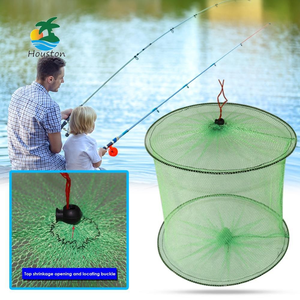 Foldable 2-Layer Fish Guard Nets Mesh Portable Nylon Fishing Trap Net ...