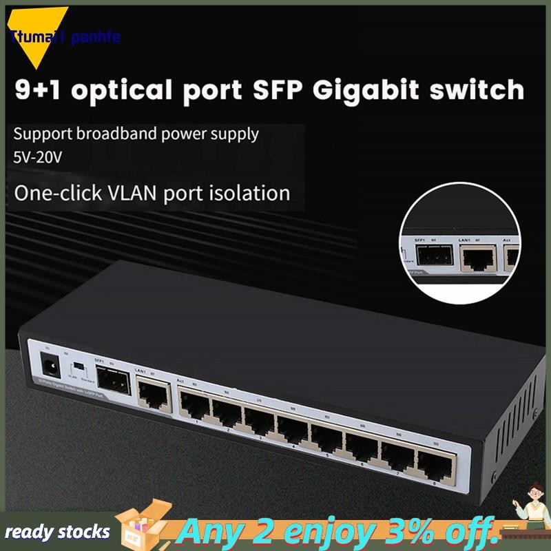 【ttumai4panhfe】10Ports Gigabit Switch Ethernet Splitter Smart Network ...