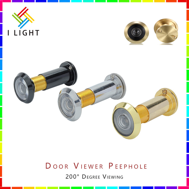 200 Degree Viewing Door Peephole Peek Viewer Security Adjustable Silver ...