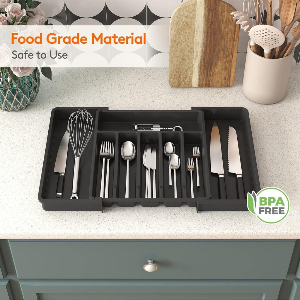 Cutlery Storage Box Telescopic Drawer Storage Box Knife And Fork ...