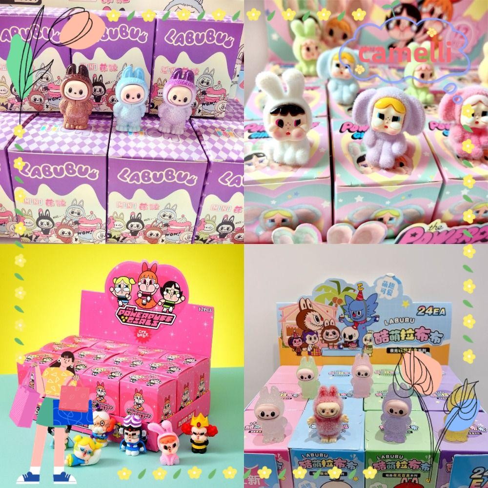 CAMELLI 12/24 Pcs Cartoon , Labubu The Powerpuff Girls Mini Ornaments ...