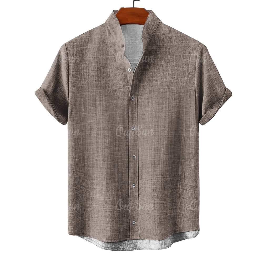 2025 Mocha Mousse Ethnic Tribal Short Sleeve Striped Shirt 3D Printed ...