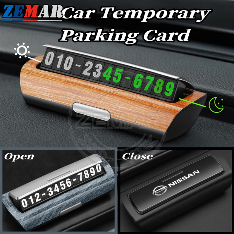 Nissan Car Temporary Parking Card Phone Number Noctilucent Car Sticker ...
