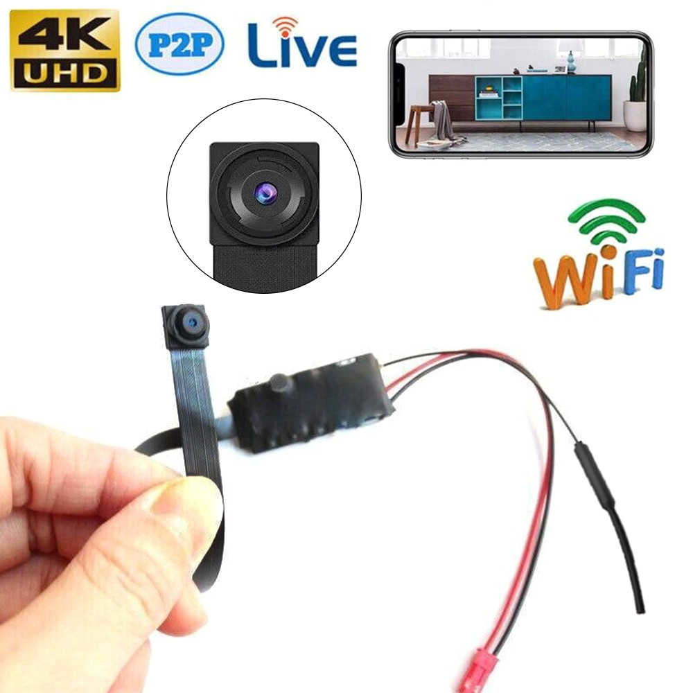 WIFI Wireless Spy Mini Camera IR Night Vision Pinhole DIY Hidden 4K HD ...