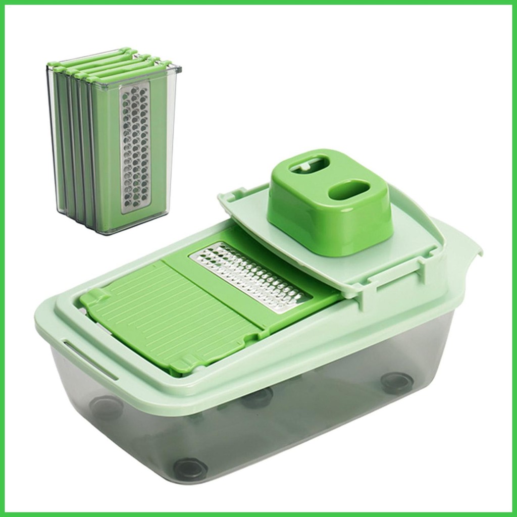 Veggie Chopper With Container And Lid Multi-Functional Cucumber Slicer ...