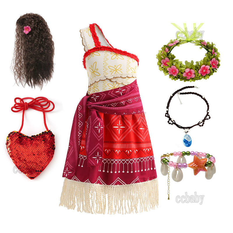 Summer Moana Costume Kids Girl Sleeveless Princess Dress Kids Girls ...