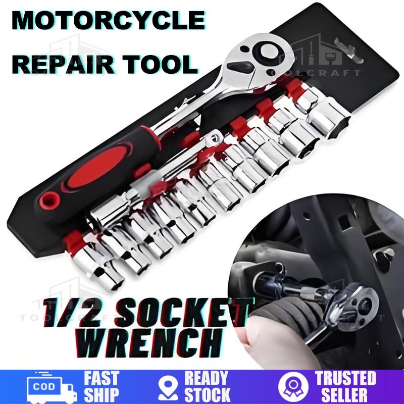12Pcs 1/2 Inch Drive Ratchet Wrench Set Spanner Tools Rachet Wrench Set ...