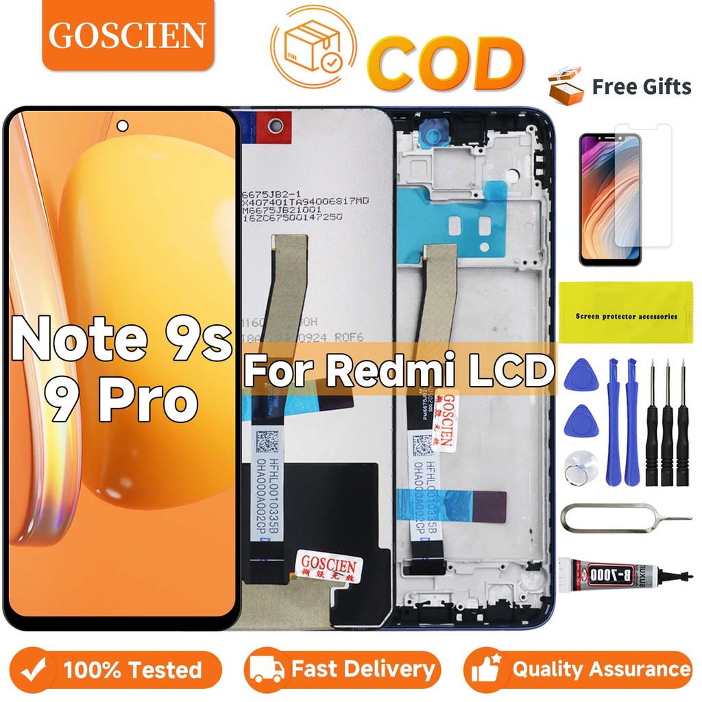 For Xiaomi Redmi Note 9S / Note 9 Pro M2003J6B2G LCD Display Touch ...